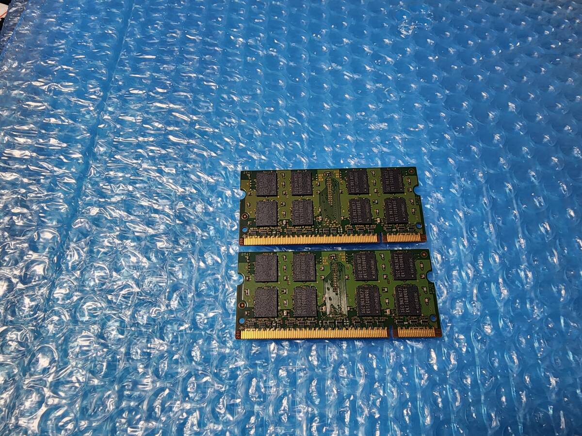 【傷や汚れあり】即決 SAMSUNG製 2GB×2枚 合計4GB DDR2 PC2-6400S SO-DIMM D2/N800-2G互換 送料 ...