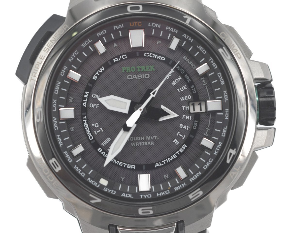 【目立った傷や汚れなし】[美品] 稼働品【CASIO】カシオ PROTREK PRX-7000T-7JF 電波ソーラー MANASLU 動作 ...