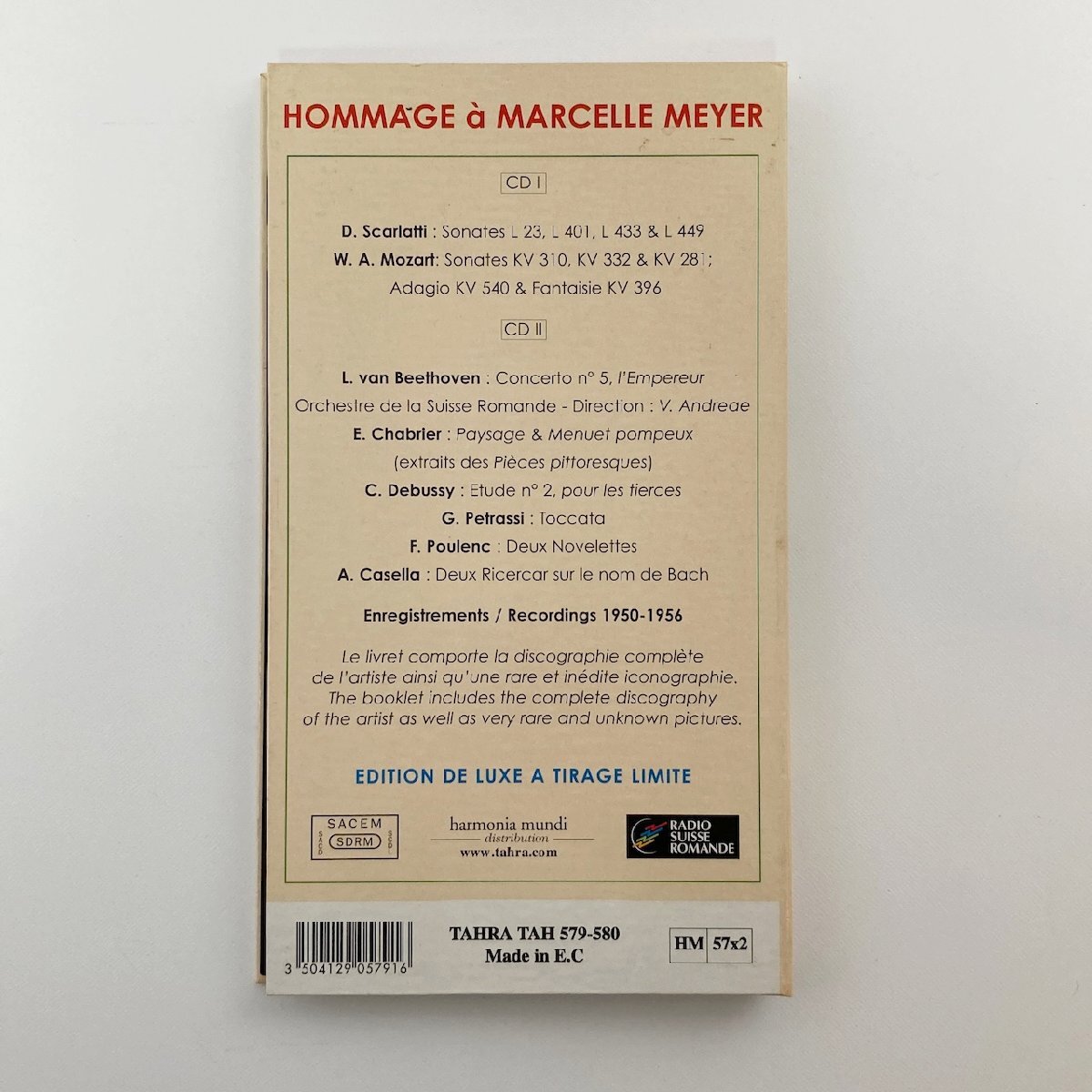 【やや傷や汚れあり】CD/2CD/ マルセル・メイエ / HOMMAGE A MARCELLE MEYER スカルラッティ 他 / ハード ...