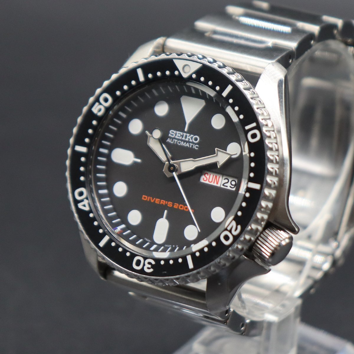 【やや傷や汚れあり】OH済 SEIKO DIVER'S セイコー ダイバーズ 200M防水 7S26-0020 自動巻き ブラックボーイ 黒 ...