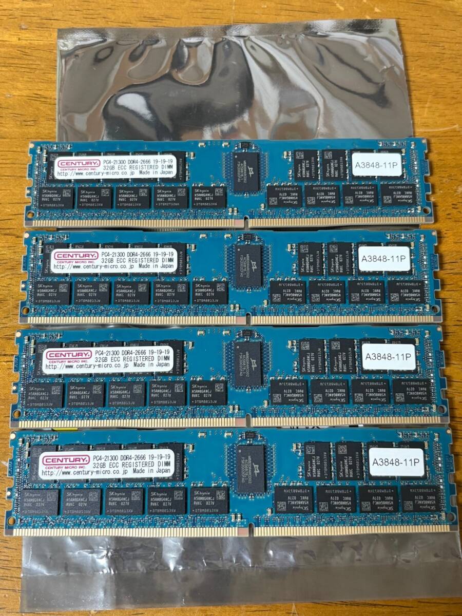 【目立った傷や汚れなし】センチュリーマイクロ PC4-21300 DDR4-2666 19-19-19 ECC 32GB Registered ...