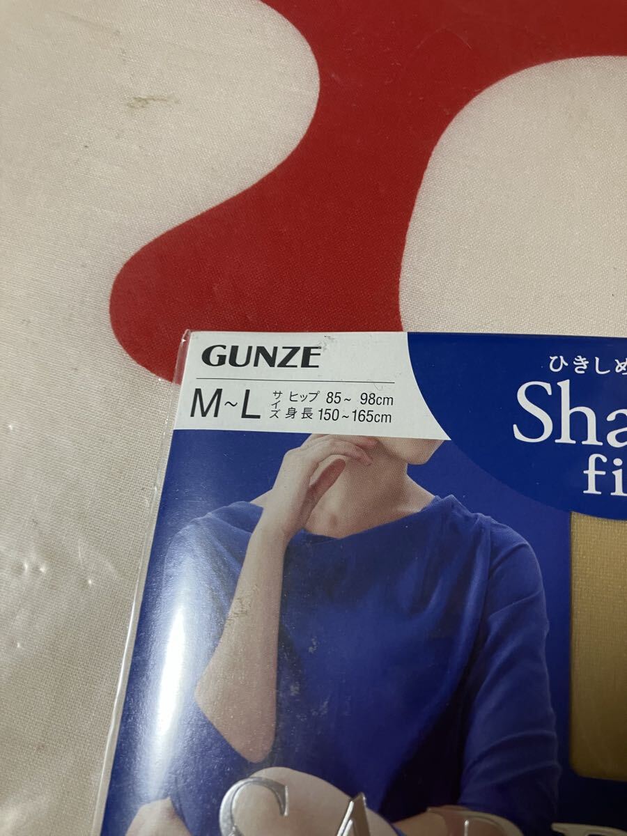 【未使用】gunze sabrina 伝線しにくい M-L shaqe fit ナチュラルベージュ パンティストッキング グンゼ サブリナ ...