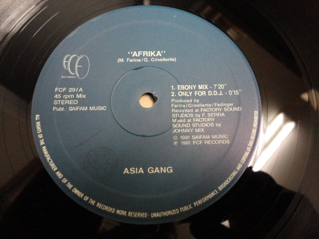 Asia Gang - Afrika オリジナル原盤 12 ITALY EURO BEAT 視聴の落札情報詳細 - ヤフオク落札価格検索 オークフリー