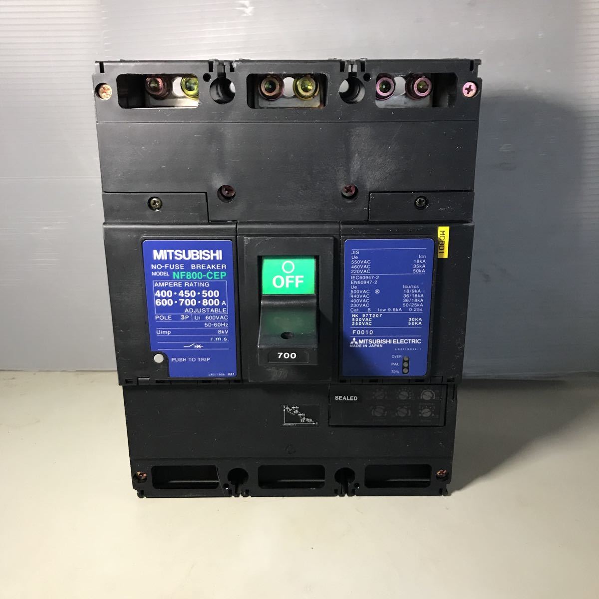 MITSUBISHI 三菱 低圧遮断器 ノーヒューズブレーカー NF800-CEP 400・450・500・600・700・800A 管理No.L140の落札情報詳細 - Yahoo ...