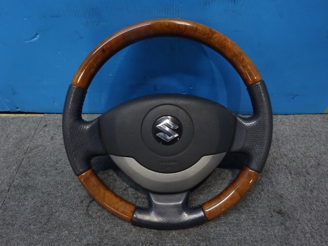 ワゴンR MH22S ハンドル ステアリングホイール ウッドコンビ 木目 トリムC07 中古の落札情報詳細 - Yahoo!オークション落札価格検索 オークフリー