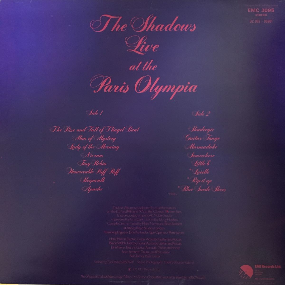 LP THE SHADOWS / LIVE AT THE PARIS OLYMPIA の落札情報詳細| ヤフオク落札価格情報 オークフリー