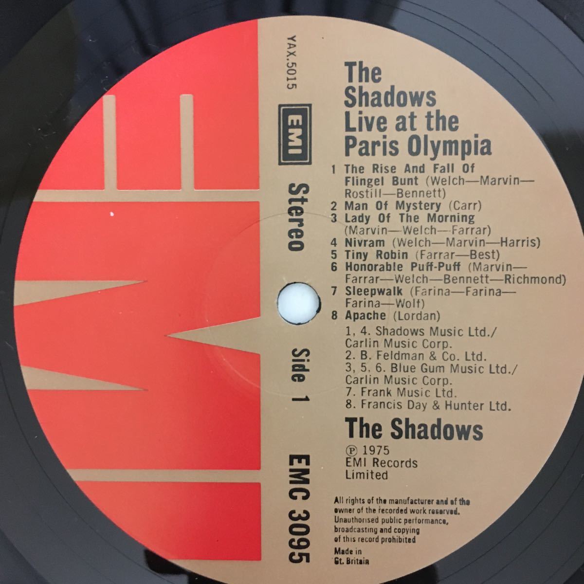 LP THE SHADOWS / LIVE AT THE PARIS OLYMPIA の落札情報詳細| ヤフオク落札価格情報 オークフリー