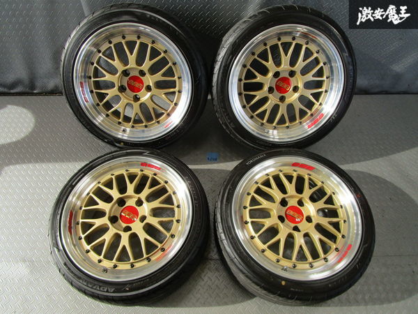 BBS LMP074 LMP075 17インチ 8J +40 9J +40 5H 5穴 PCD114.3 ハブ径約66mm 215/40 235/40 FLEVA メッシュ ホイール 4本 ...