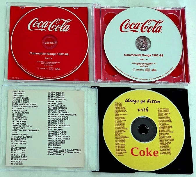 送料無料】コカ・コーラCMソング集CD [COCA-COLA Commercial Songs 1962-89]全56曲＋[things go letter with Coke]全61曲 ...