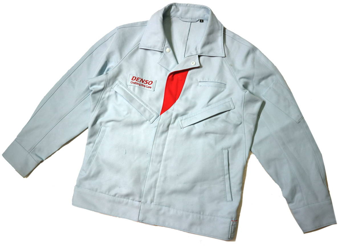 【目立った傷や汚れなし】程度良好/丈夫！ DENSO デンソー 90/10ポリ綿地 春秋用 作業服/ワークジャケット Mサイズ（身長165 ...