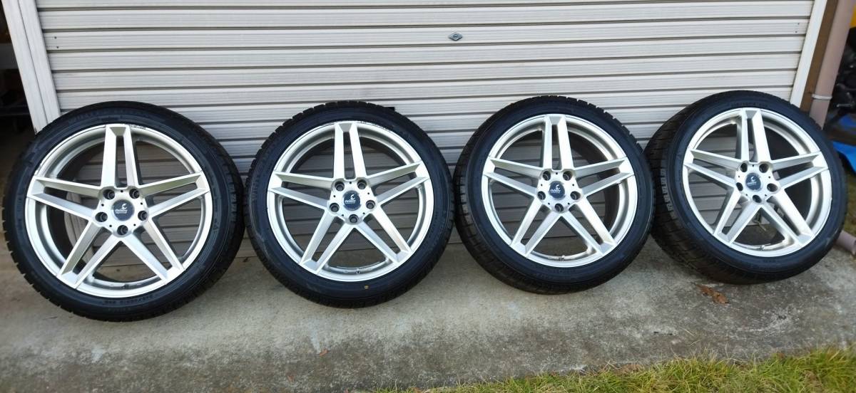 【やや傷や汚れあり】【バリ山】Weds 19インチ 8j+45 pcd120 5h+スタッドレス DUNLOP WinterMAXX WM02 245/40R19 4本セット KC1 KC2 ...