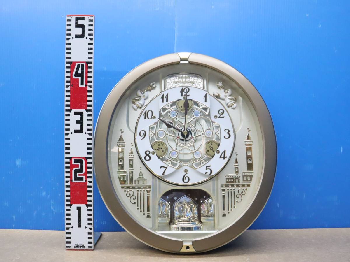 【やや傷や汚れあり】 ウェーブシンフォニー メロディ｜電波時計 からくり時計 掛け時計 30曲｜SEIKO セイコー RE573B｜天使 ...