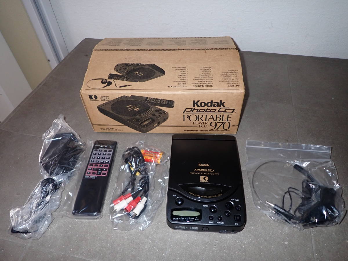 【未使用に近い】「4033/F3A」kodak コダック photo CD PORTABLE PCD 970 ポータブル フォトCDプレーヤー 映像画像 付属品/箱付き ほぼ未使用品 美品の ...