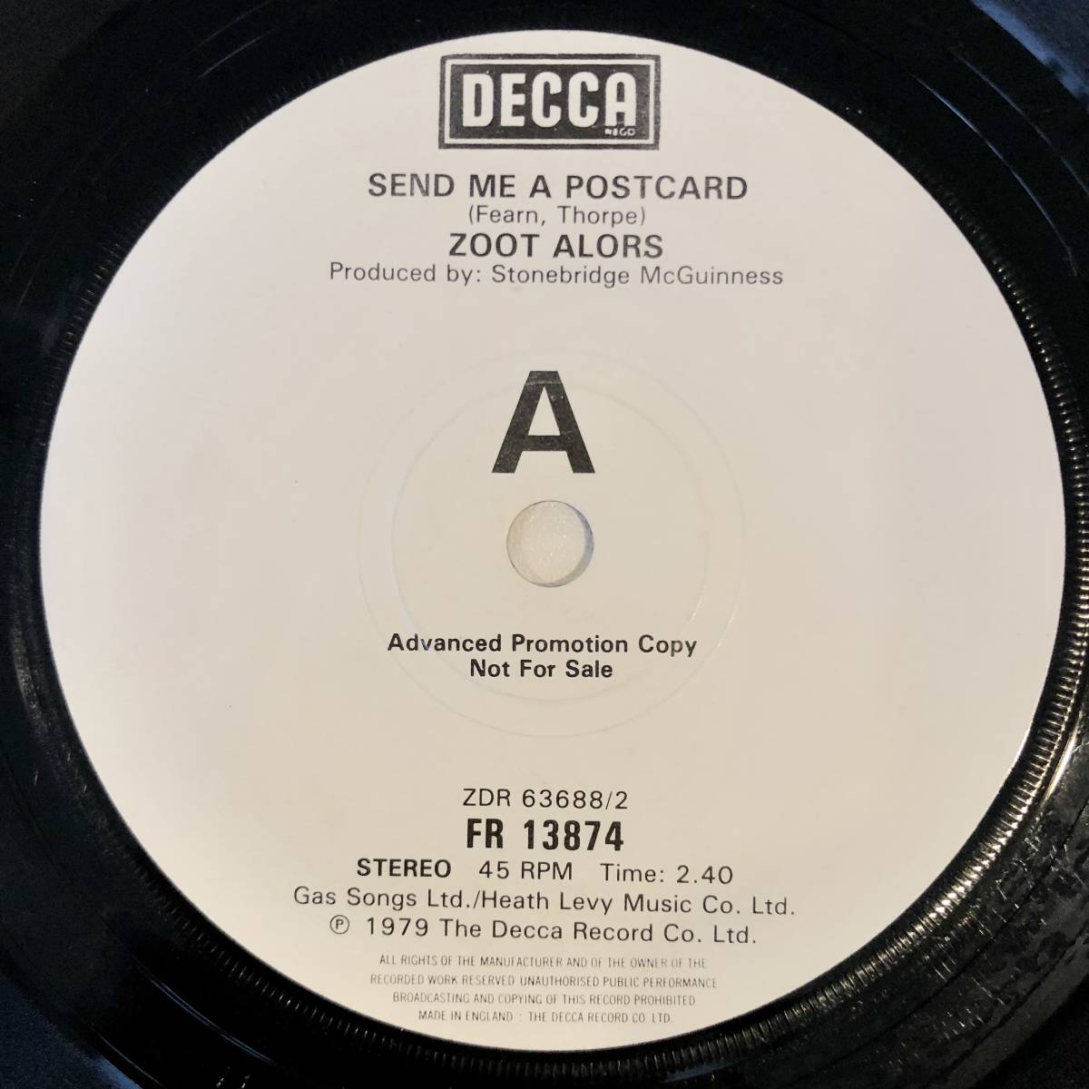 【傷や汚れあり】ZOOT ALORS - Send Me A Postcard メガレア オリジナル 7” 70's UK POWER POP ...