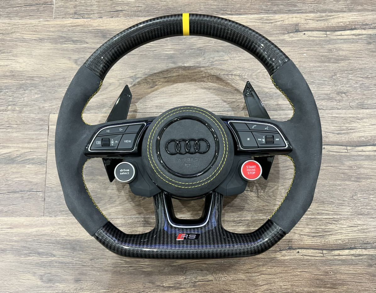 【未使用】アウディ audi A1 S1 A3 S3 RS3 8V 8P A4 S4 RS4 A5 S5 RS5 TT 8J Q2 Q3 Q5 Q7 カーボン ステアリング レトロフィット用の ...
