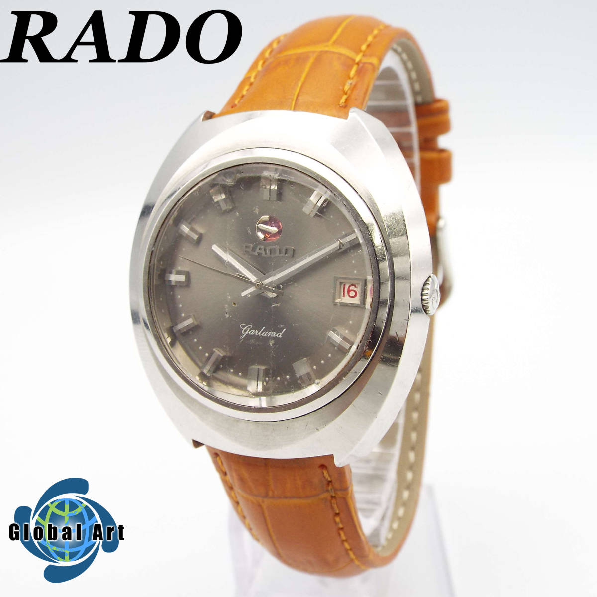 【傷や汚れあり】い06215/RADO ラドー/Garland ガーランド/自動巻/メンズ腕時計/デイト/カットガラス/文字盤 シルバー の ...