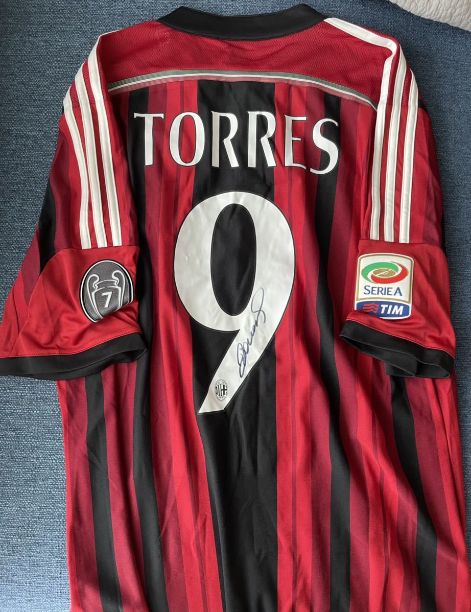 【未使用】AC Milan Fernando Torres Sign Autographed Jersey Adidas ミラン ミラノ トー ...