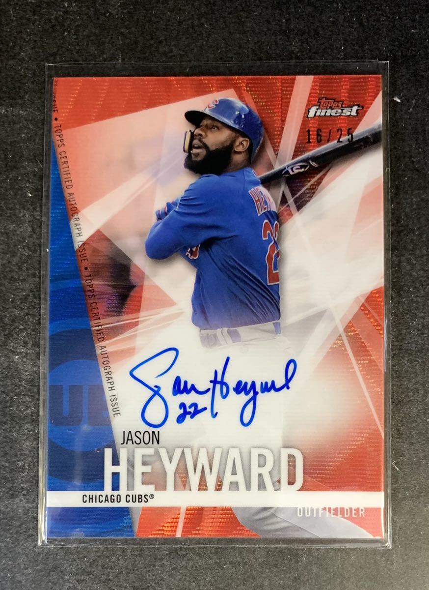 【未使用に近い】2017 Topps Finest Jason Heyward Cubs 25枚限定 Auto Red Wave ...