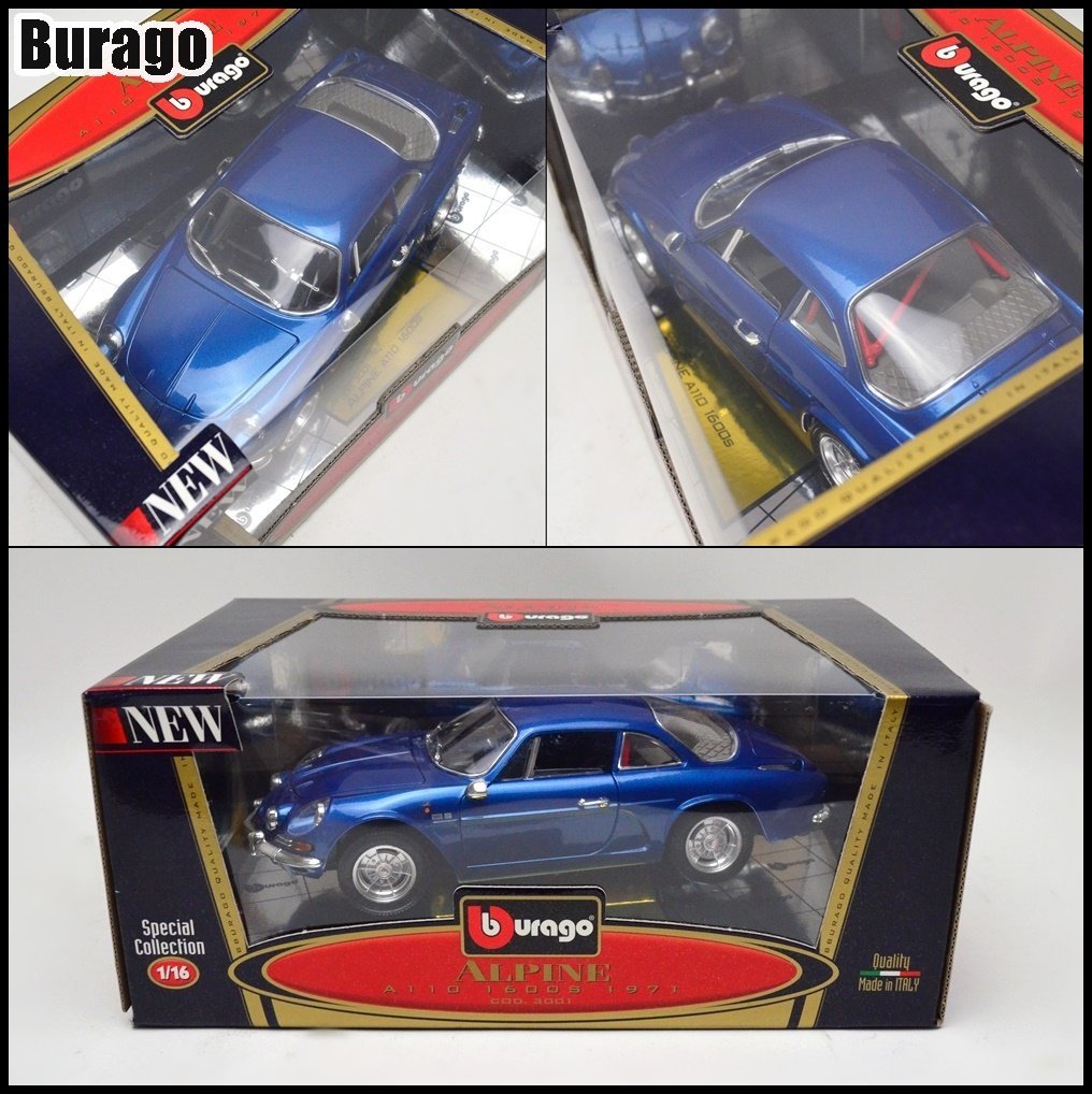 【未使用】未使用保管品 Burago ALPINE A110 1600S 1971 スケール1/16 cod.3001 ダイキャスト製 ブラー ...