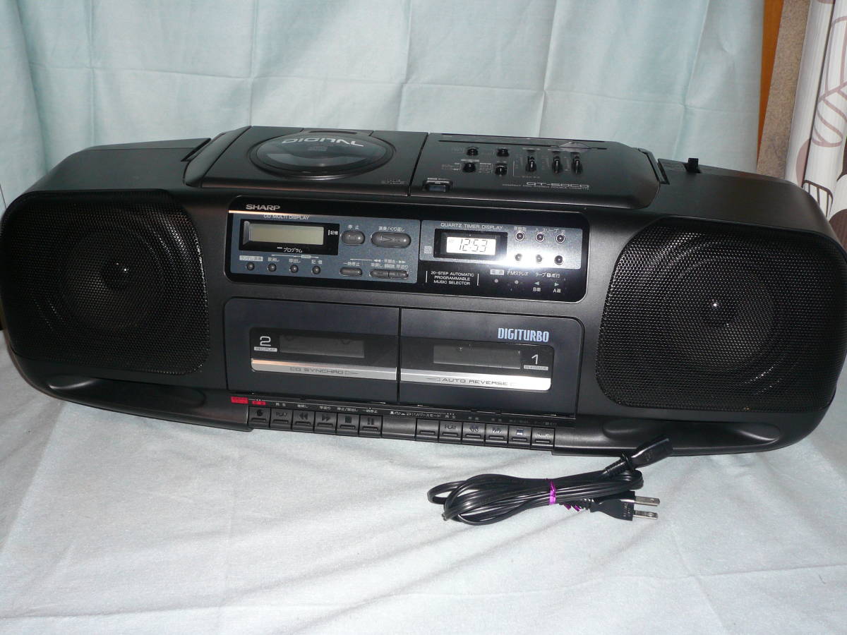 【傷や汚れあり】SHARP CDステレオダブルカセット QT-50CD-BK ラジカセ の落札情報詳細 - ヤフオク落札価格検索 オークフリー