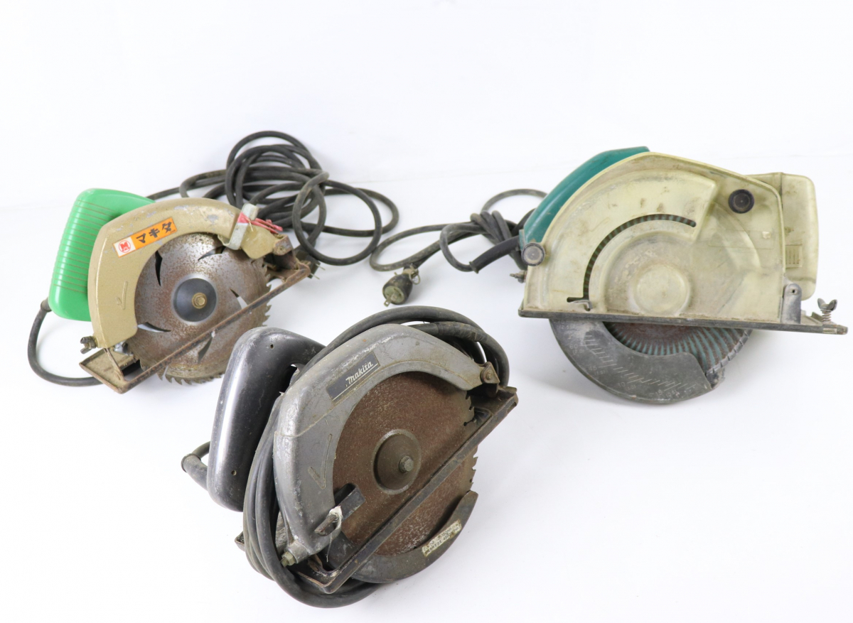 【傷や汚れあり】【通電OK】丸ノコ 3点 まとめ Maikita マキタ M5800A 7型マルノコ / 5805A / HITACHI 日立 ...