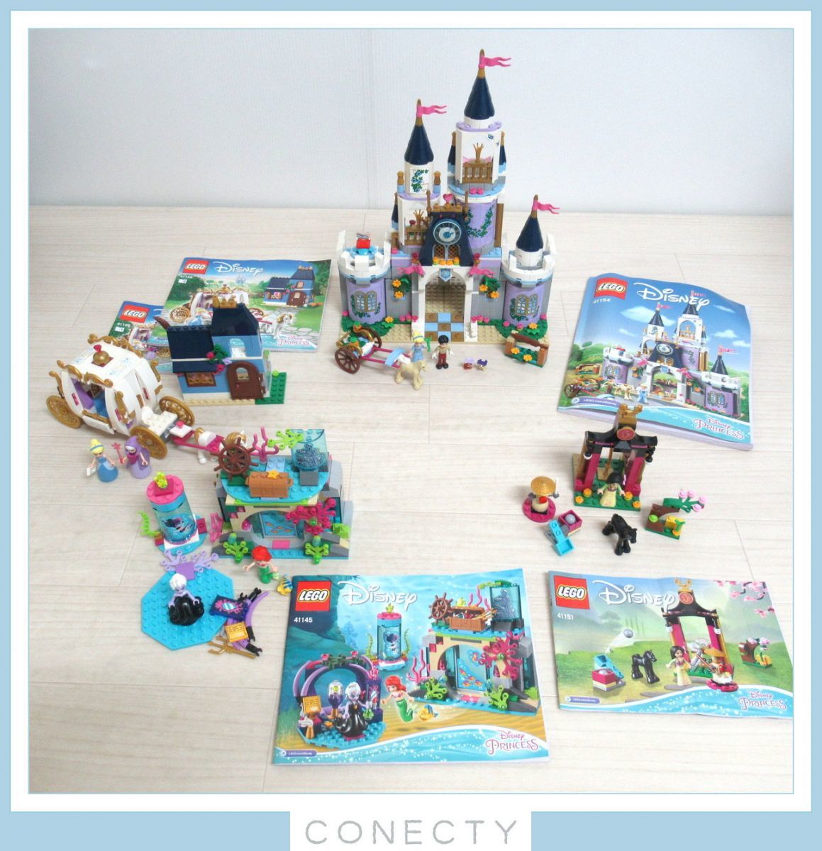 【傷や汚れあり】レゴ LEGO ディズニー・プリンセス まとめて 41154 シンデレラのお城/41146 12時までのまほう/41145/ ...