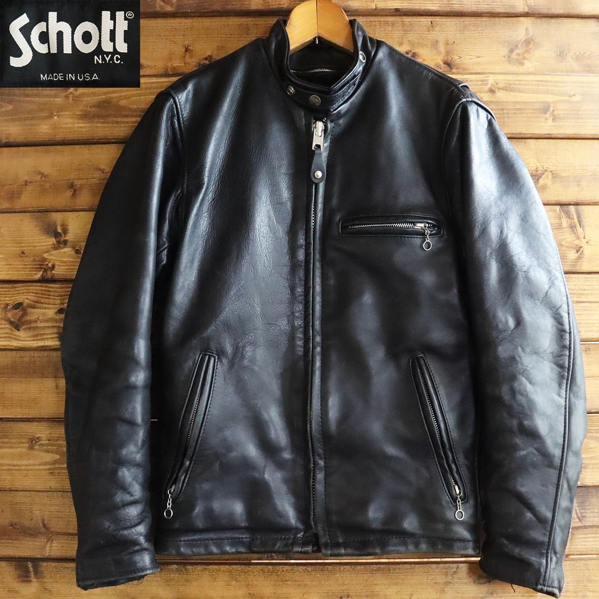 【中古】SCHOTT 7211 113UST ワンスター レザー ライダース36 の落札情報詳細| ヤフオク落札価格情報 オークフリー