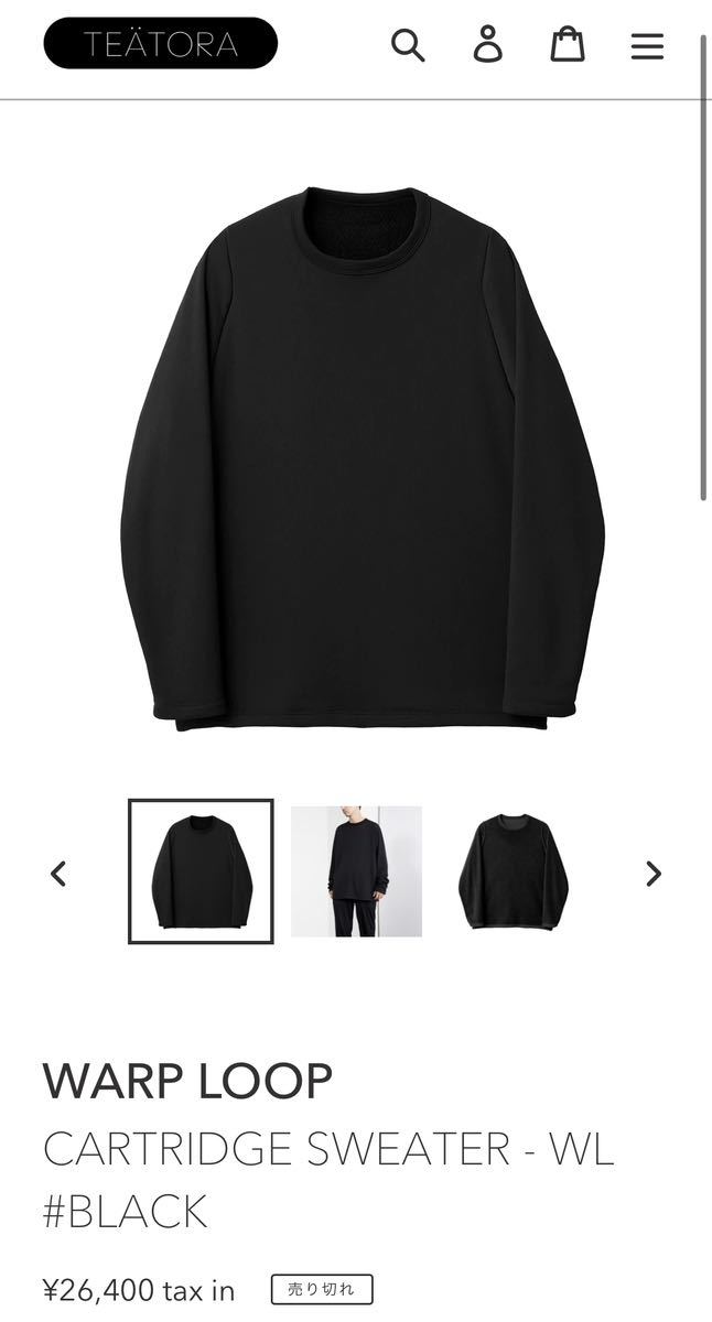 【未使用】新品 22年AW 完売品 teatora テアトラ CARTRIDGE SWEATER カートリッジセーター WARP LOOP WL ワープループ TT-SWT-WL スウェットの ...