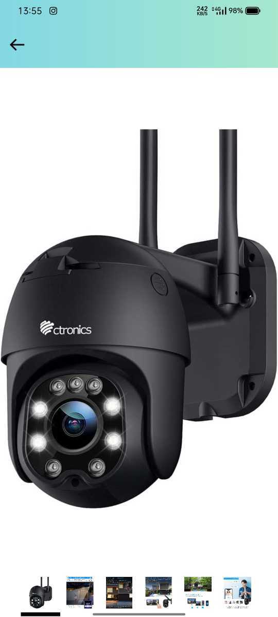 【未使用に近い】Ctronics 防犯カメラ ワイヤレス WiFi 自動追尾 スマホ連動 センサーライト ネットワークカメラ 遠隔操作 ...