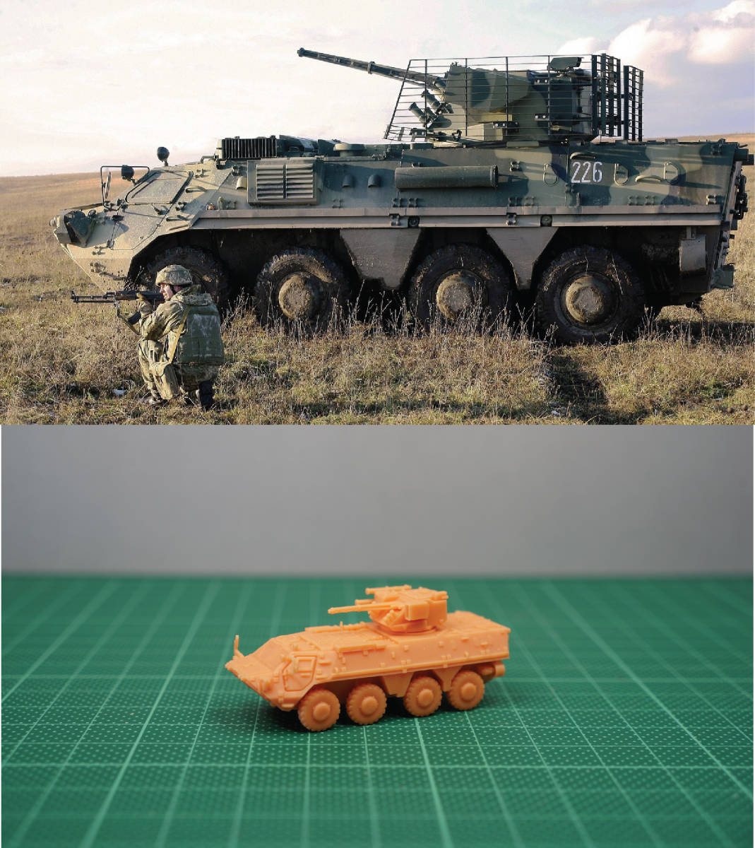 【未使用】1/144 Ukraine BTR-4E Armored Fighting Vehicle (fine detail) Resin ...