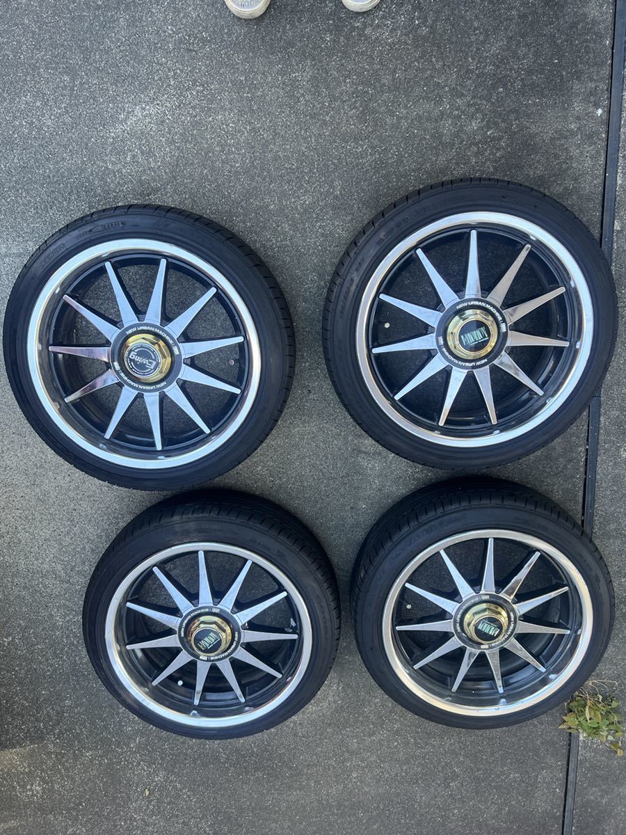 【傷や汚れあり】work ewing emotion 16インチ4穴114.3 6.5j オフセット不明 当時物 希少 21年製165/50 ...