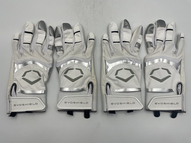 【やや傷や汚れあり】EVOSHIELD エボシールド 野球 両手バッティンググローブ ホワイト Size-M 2セット まとめ売りの落札情報詳細 - ヤフオク落札価格検索 オークフリー