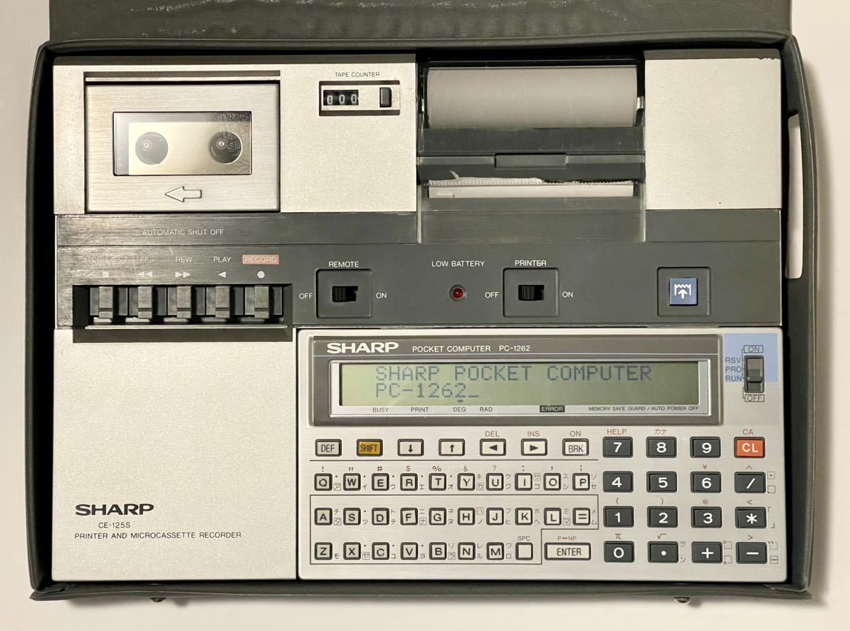 【やや傷や汚れあり】[美品:動作品] SHARP PC-1262 CE-125S カセット プリンタ ポケコン ポケットコンピュータ ...