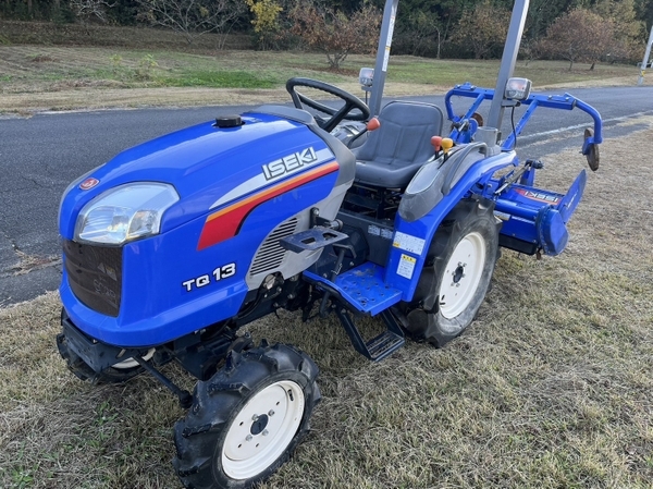 【やや傷や汚れあり】山口県柳井市 イセキ トラクター TQ13 13馬力 362h パワステ 逆転 自動水平 倍速 ARQ11 ロータリー 直 ...