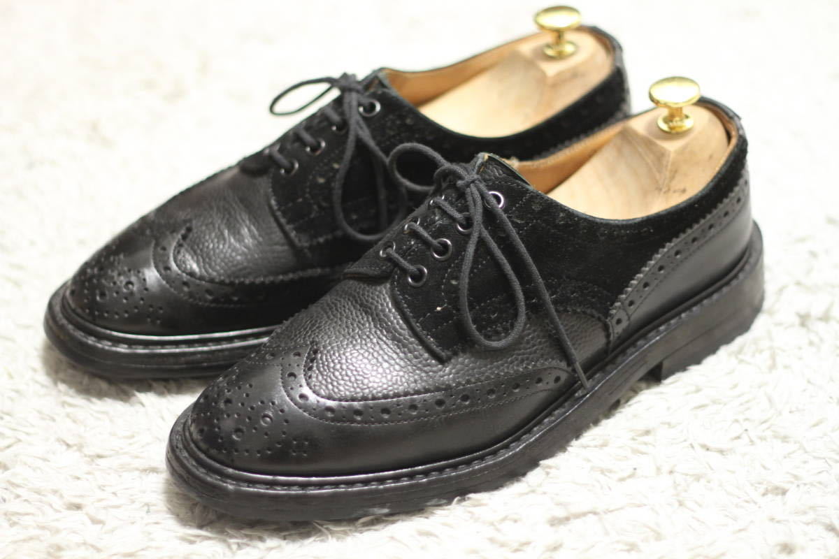 【目立った傷や汚れなし】【別注品】Tricker's ウィングチップ コンビ BOURTON 7-5(スエード トリッカーズ フルブローグ ...