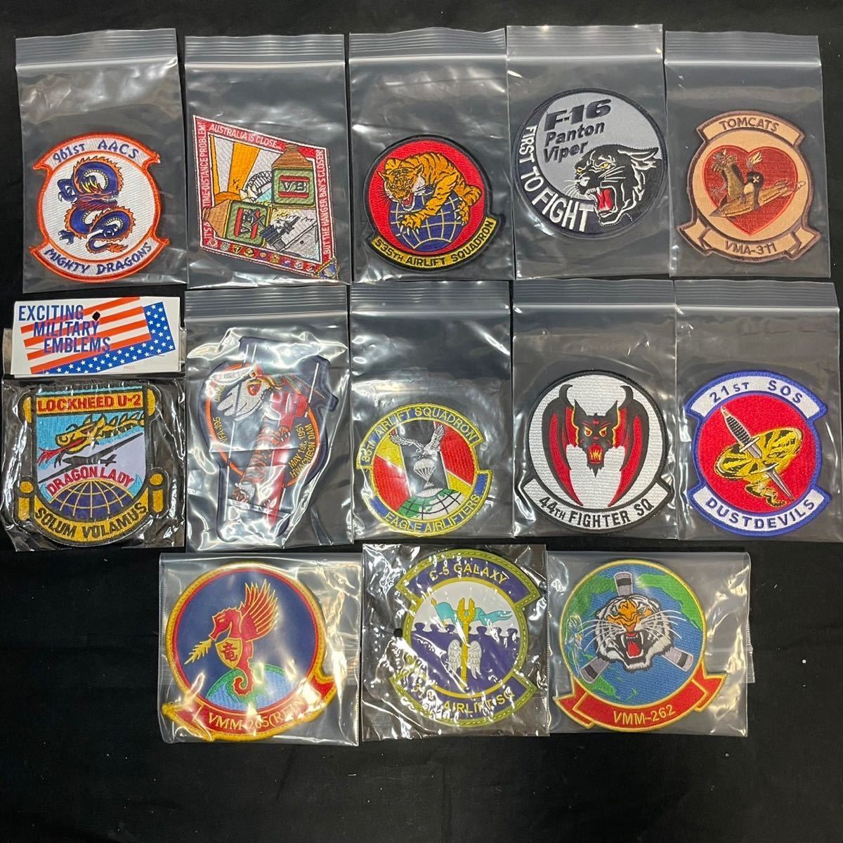 【傷や汚れあり】自衛隊 米軍 ワッペン 大量 まとめて 961ST VMA-311 VFA-195 VMM-265 軍隊 部隊 航空自衛隊 ...