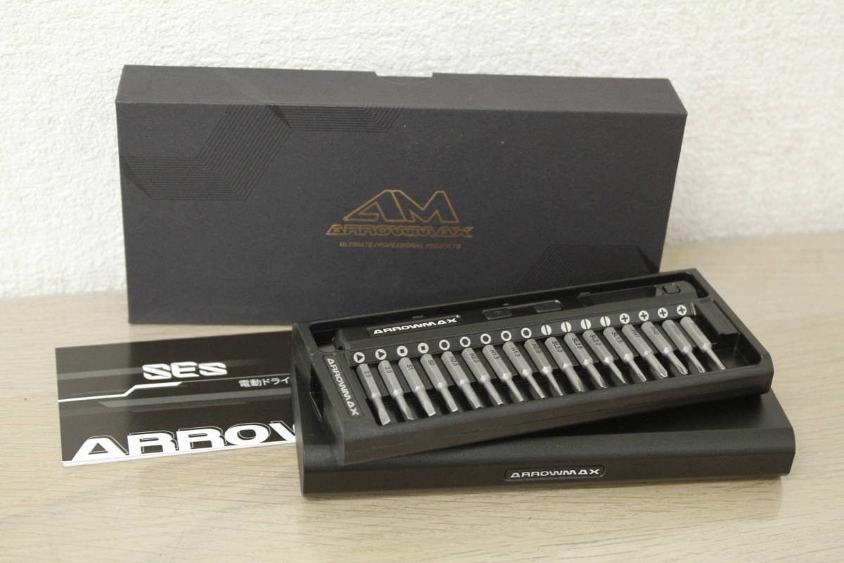 【傷や汚れあり】1000円～売り切り!! AM ARROWMAX 電動ドライバー (34in1) ブラック AM-199912-B トルクス マイナス 三角 六角 プラス 星型 y字の落札情報 ...