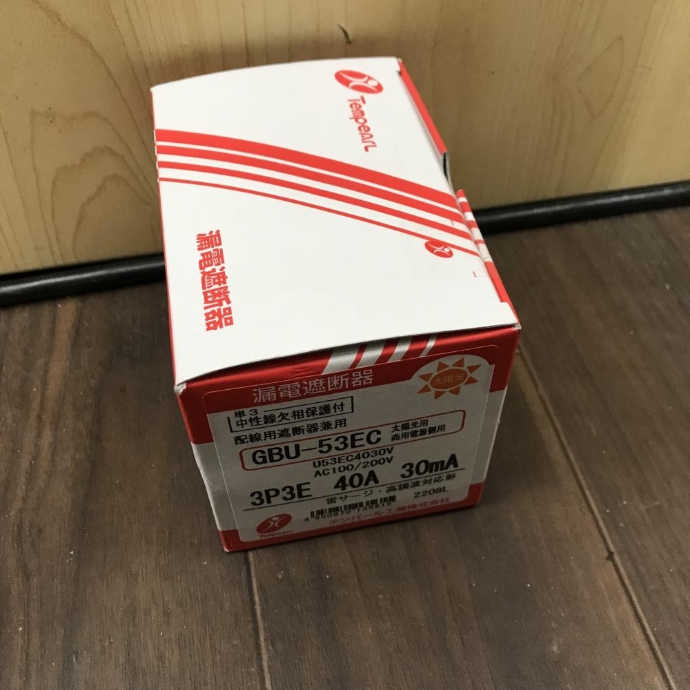 【未使用】008 未使用品・即決価格 テンパール 漏電遮断器 GBU-53EC 3P3E 40A30mAの落札情報詳細 - ヤフオク落札価格 ...