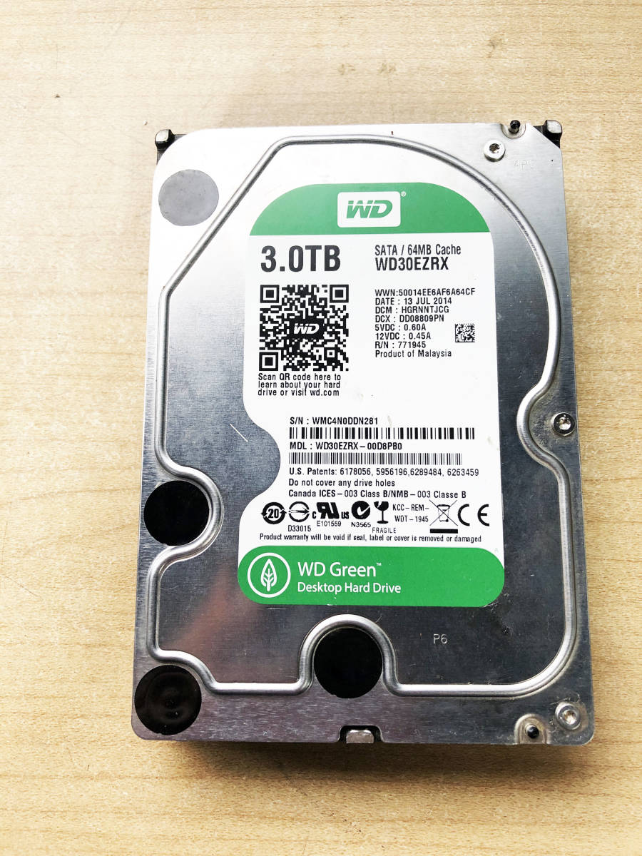 【やや傷や汚れあり】★ 中古★WD Western Digital 3TB HDD 3.5型 デスクトップ用 内蔵ハードディスク ...