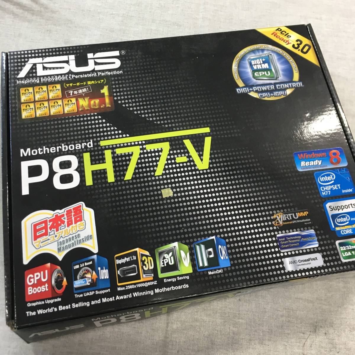 【目立った傷や汚れなし】現状品 ASUSTeK Intel H77搭載 マザーボード LGA1155対応 P8H77-V 【ATX】 の落札 ...