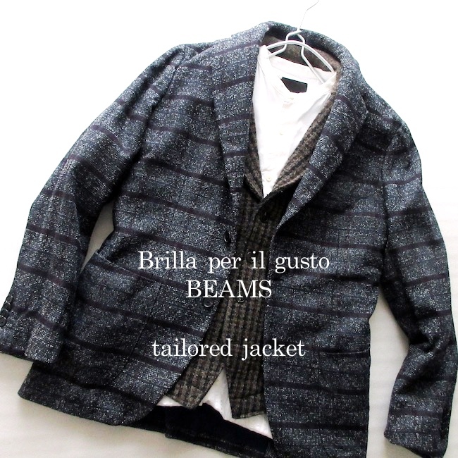 【目立った傷や汚れなし】【Brilla per il gusto ブリッラペルイルグスト / BEAMS】3釦 テーラードジャケット サイズ46!! （MADE IN JAPAN）の落札情報 ...