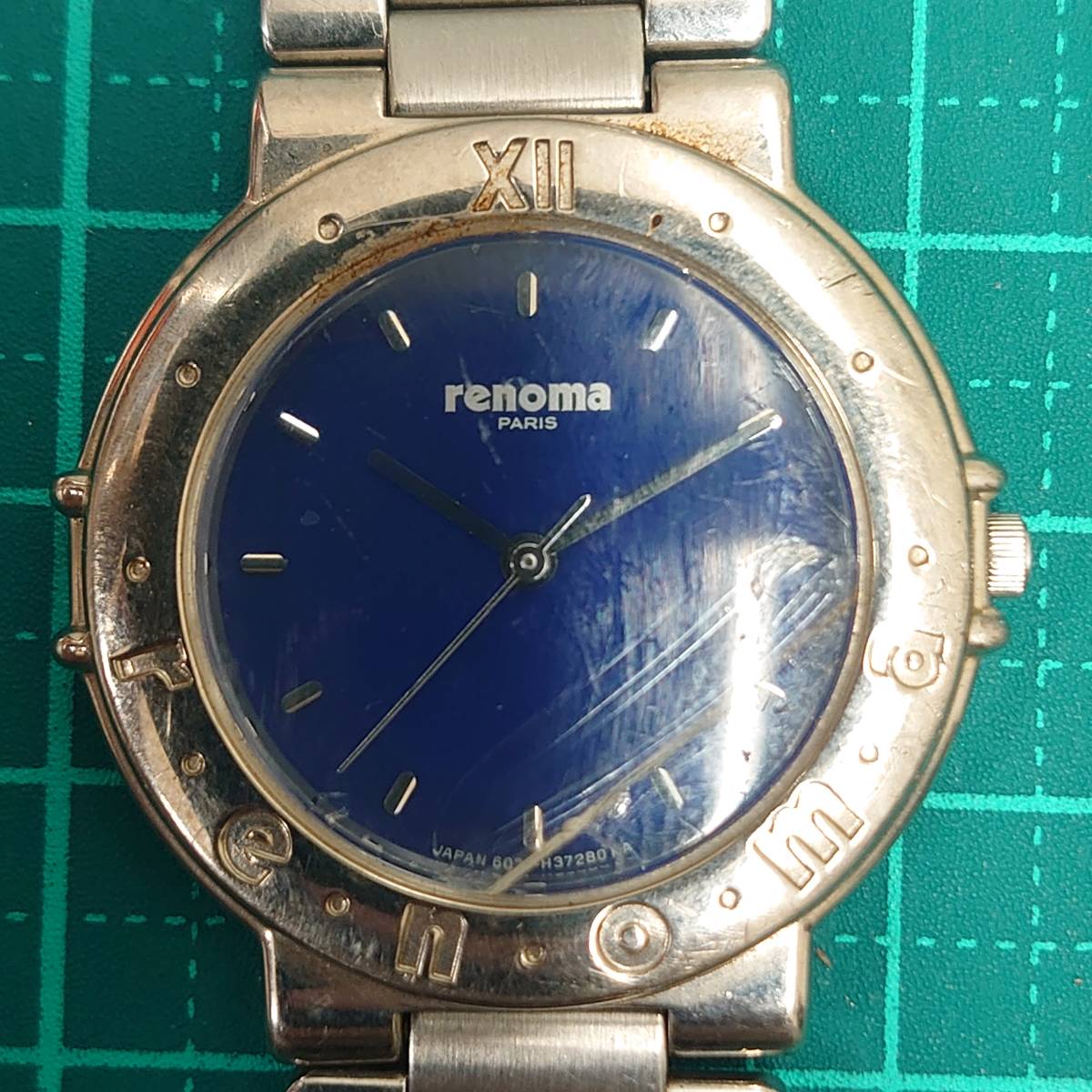 【全体的に状態が悪い】＃710D【不動品 ジャンク品 renoma/レノマ 腕時計 PARIS 文字盤/青 ベルト/ステンレス製 クオーツ 総重量約55g 保管品】の落札情報詳細 ...