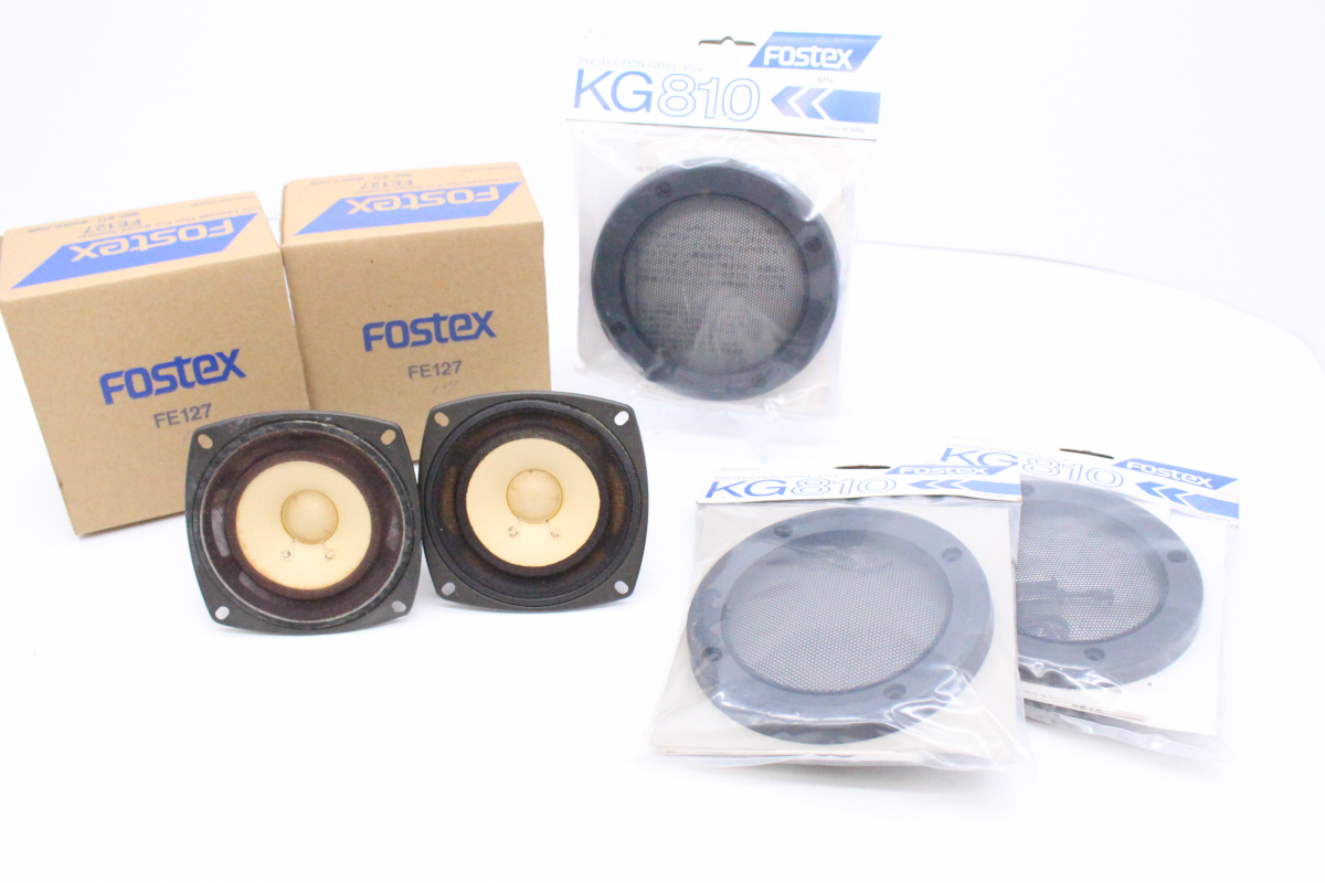 【やや傷や汚れあり】【ト石】FOSTEX/フォステクス FE107 フルレンジ ペア スピーカー・未使用 プロテクション KG810 3セット ...