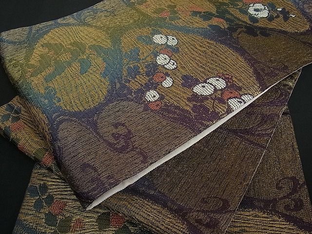 【目立った傷や汚れなし】花美人 六通柄袋帯 本泥染 吉祥文 逸品 ic3034の落札情報詳細 - ヤフオク落札価格検索 オークフリー