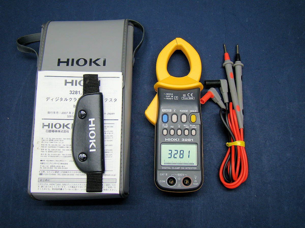 【やや傷や汚れあり】HIOKI 日置 3281 デジタルクランプオンハイテスタ AC/交流 電流計 電圧計 600A 600V 中古の落札情報 ...