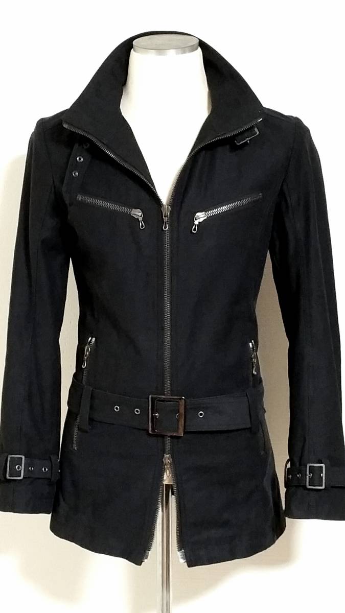 【目立った傷や汚れなし】54600円SHELLACシェラック日本製バックルベルト付きロングライダースジャケット4ZIPハーフ丈ライダースコートriri製ZIPスプリングコートの落札情報詳細 ...