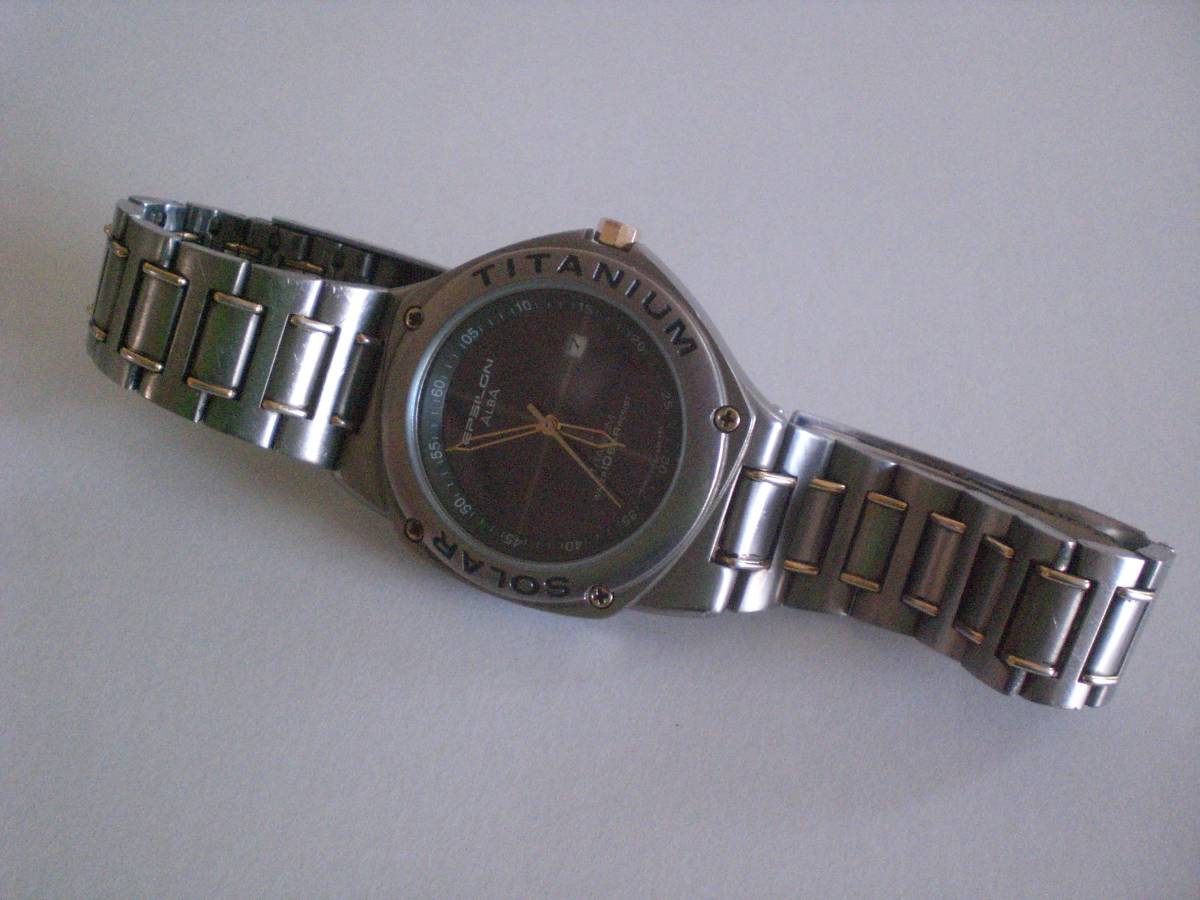【傷や汚れあり】2 腕時計 SEIKO EPSILON ALBA TITANIUM SOLAR WATER RESISTANT 10BAR ...