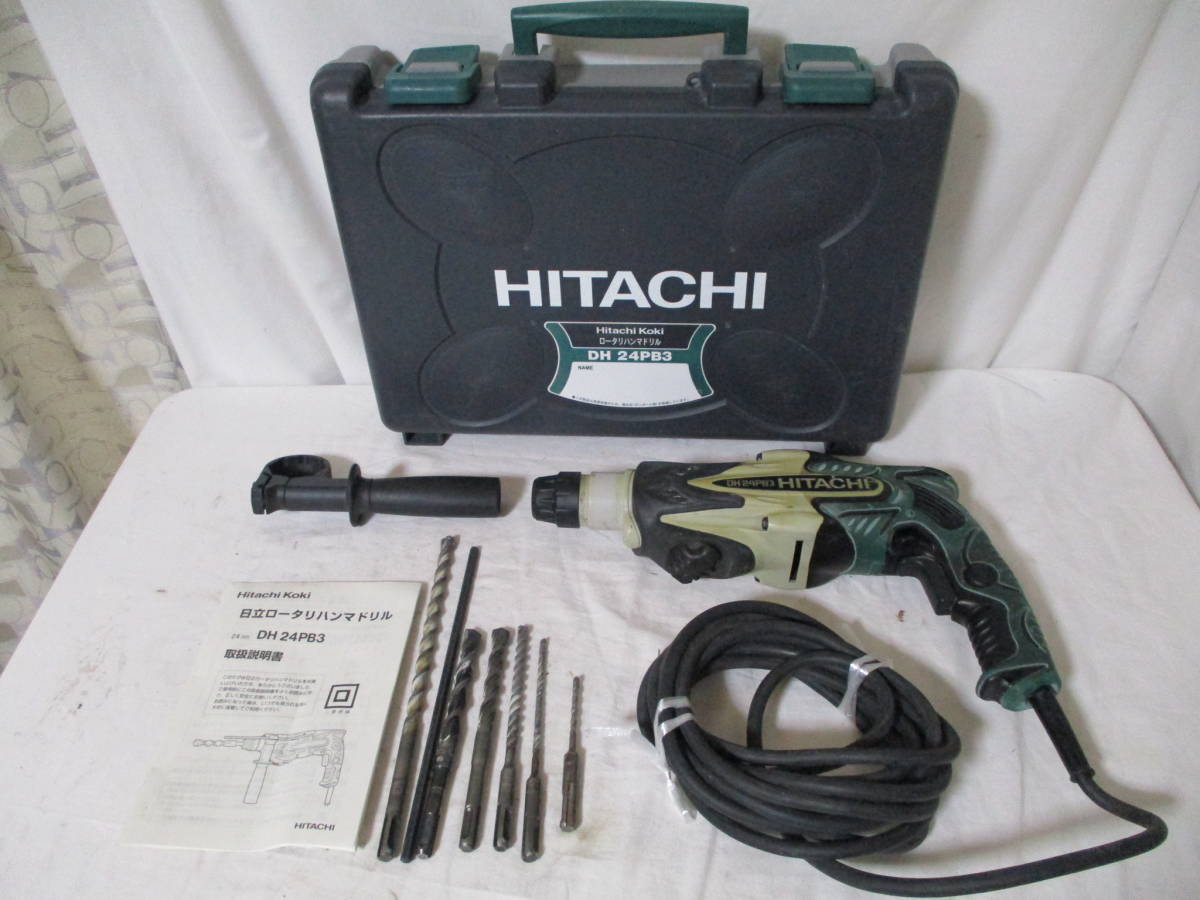 【やや傷や汚れあり】 日立 ロータリハンマドリル DH24PB3 24mm 振動ドリル プラスチックケース、サイドハンドル、デプスゲージ 電動工具 HITACHIの落札情報詳細 - Yahoo ...