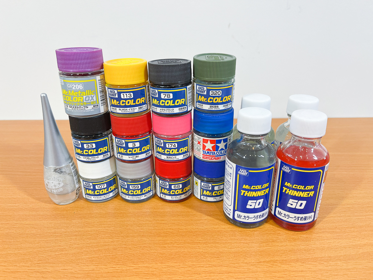 【傷や汚れあり】[BR-911] プラモデル 塗料 ほか まとめ売り Mr.COLOR/Mr.COLORうすめ液/つや消し など いろいろ ...