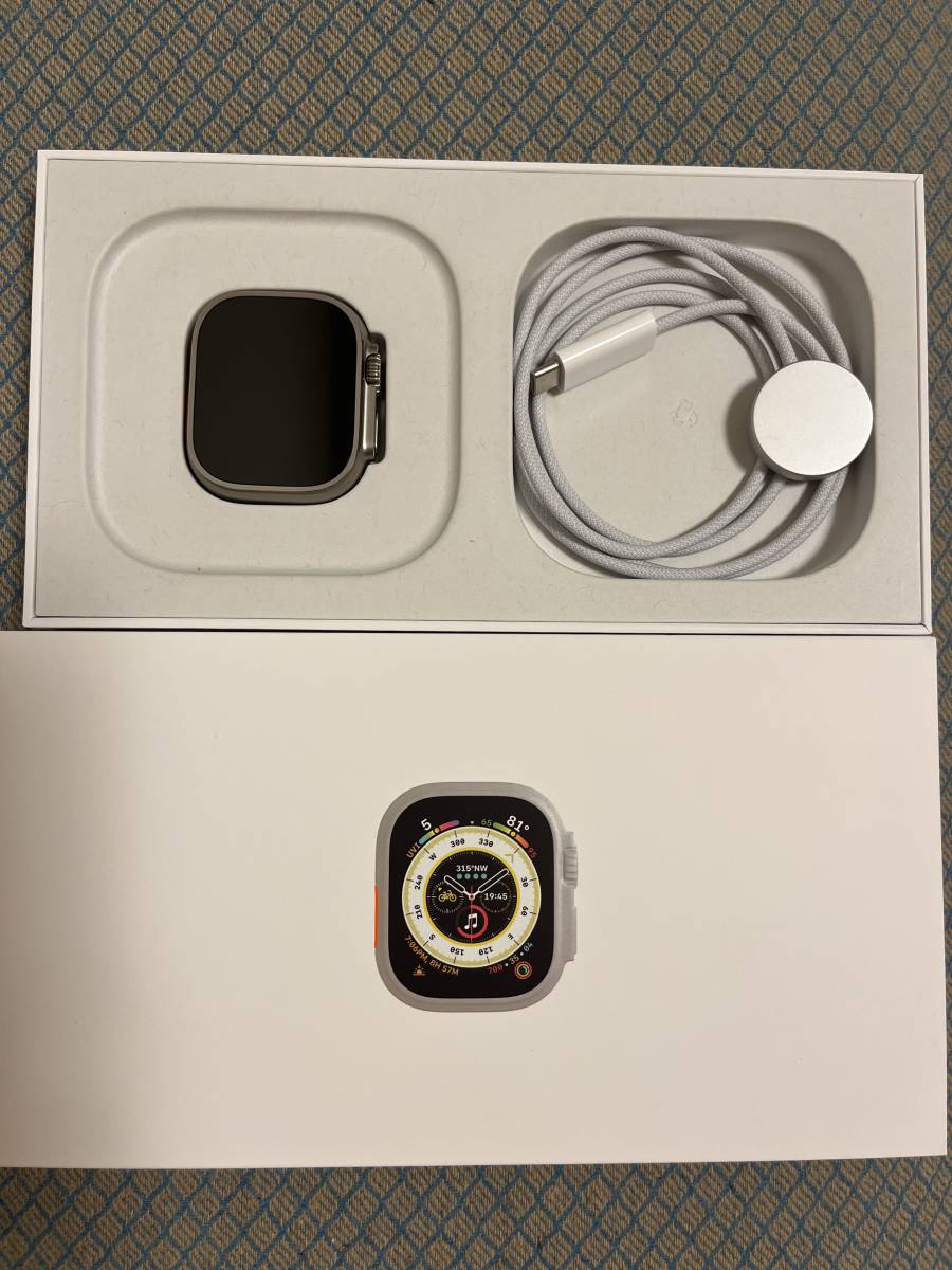 【目立った傷や汚れなし】美品Apple Watch Ultra 49mm セルラーモデル Titanium Blue/Gray Trail ...